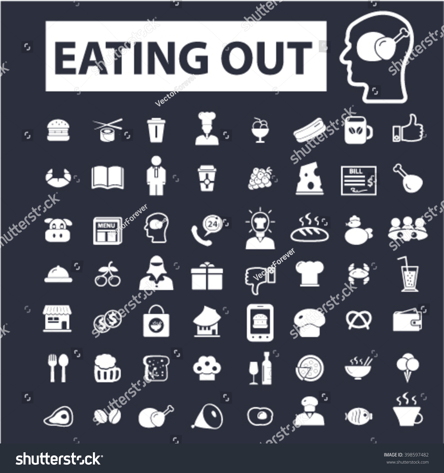Eating Out Icons Stock Vector (Royalty Free) 398597482 | Shutterstock