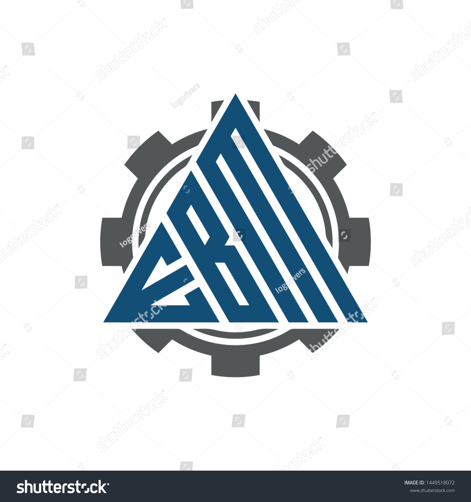 Ebm Triangle Gear Logo Design Stock Vector (Royalty Free) 1449518072 ...