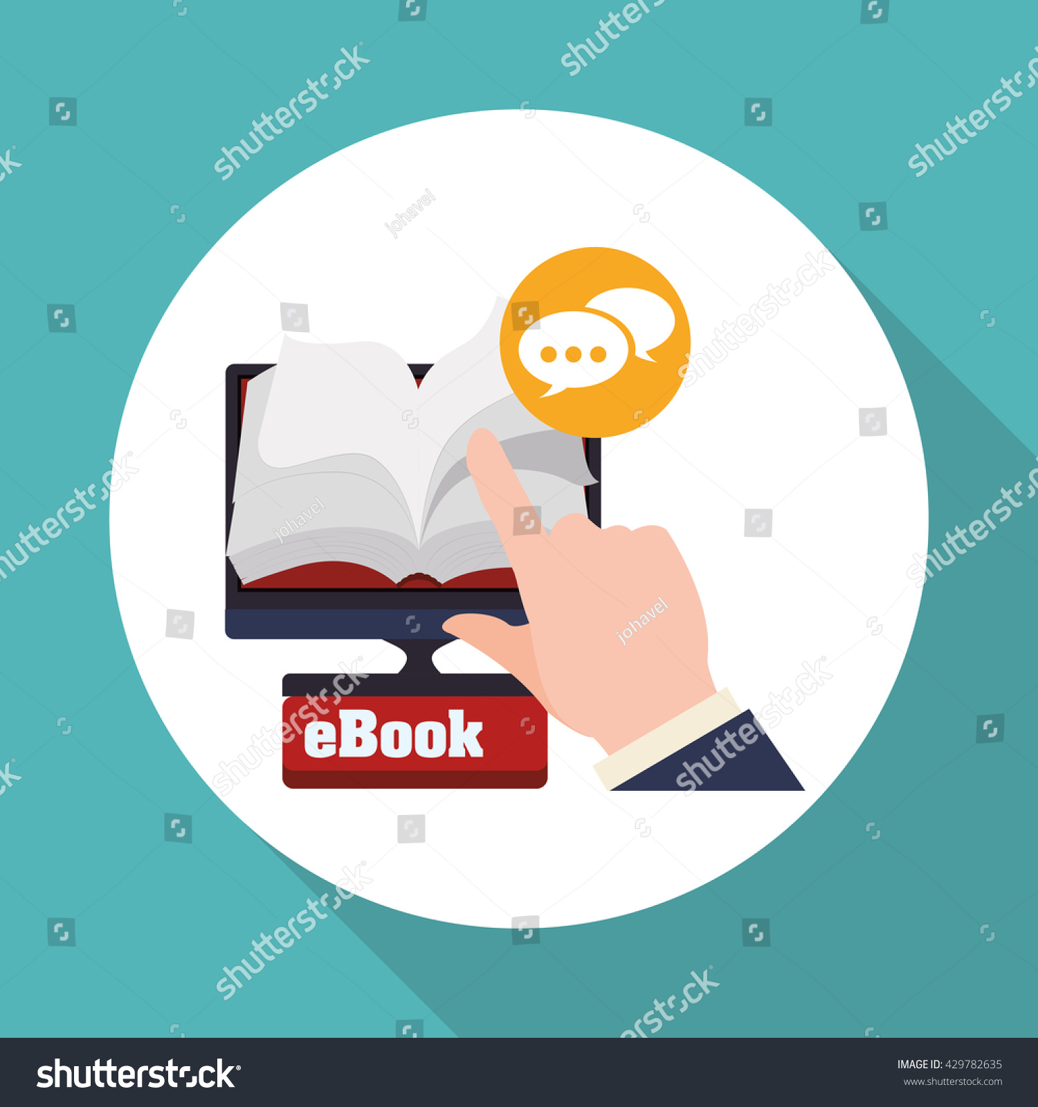Ebook Design Reading Icon White Background Stock Vector (Royalty Free ...