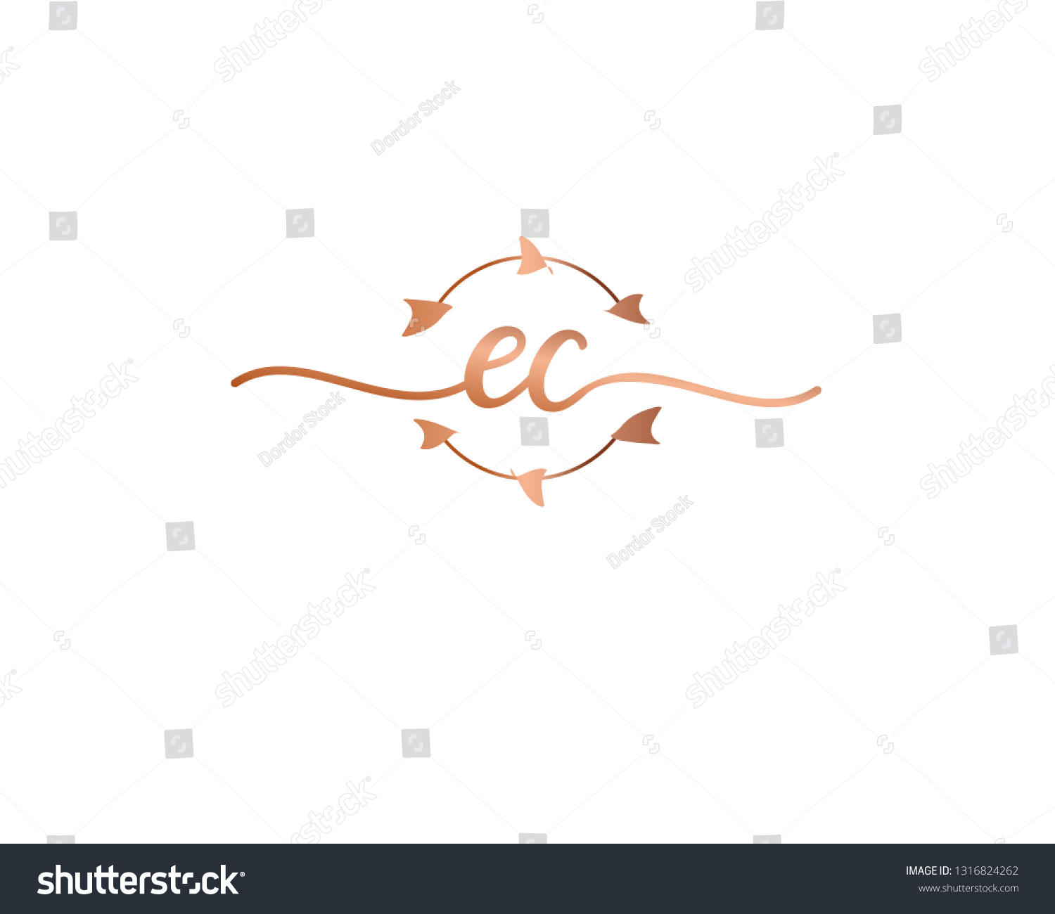 Ec Handwriting Initial Logo Vector Stock Vector (Royalty Free) 1316824262