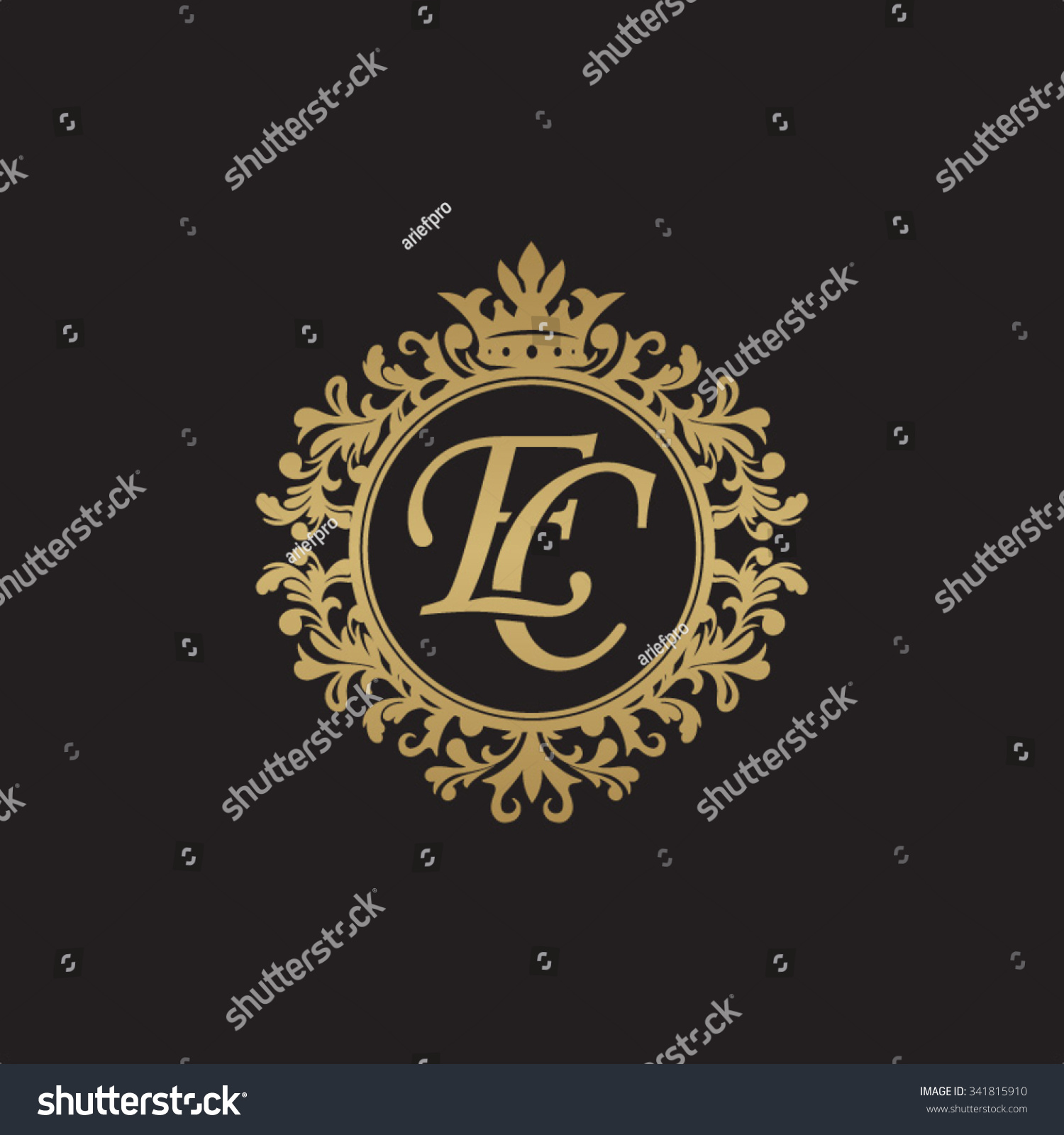 Ec Initial Luxury Ornament Monogram Logo Stock Vector (Royalty Free ...