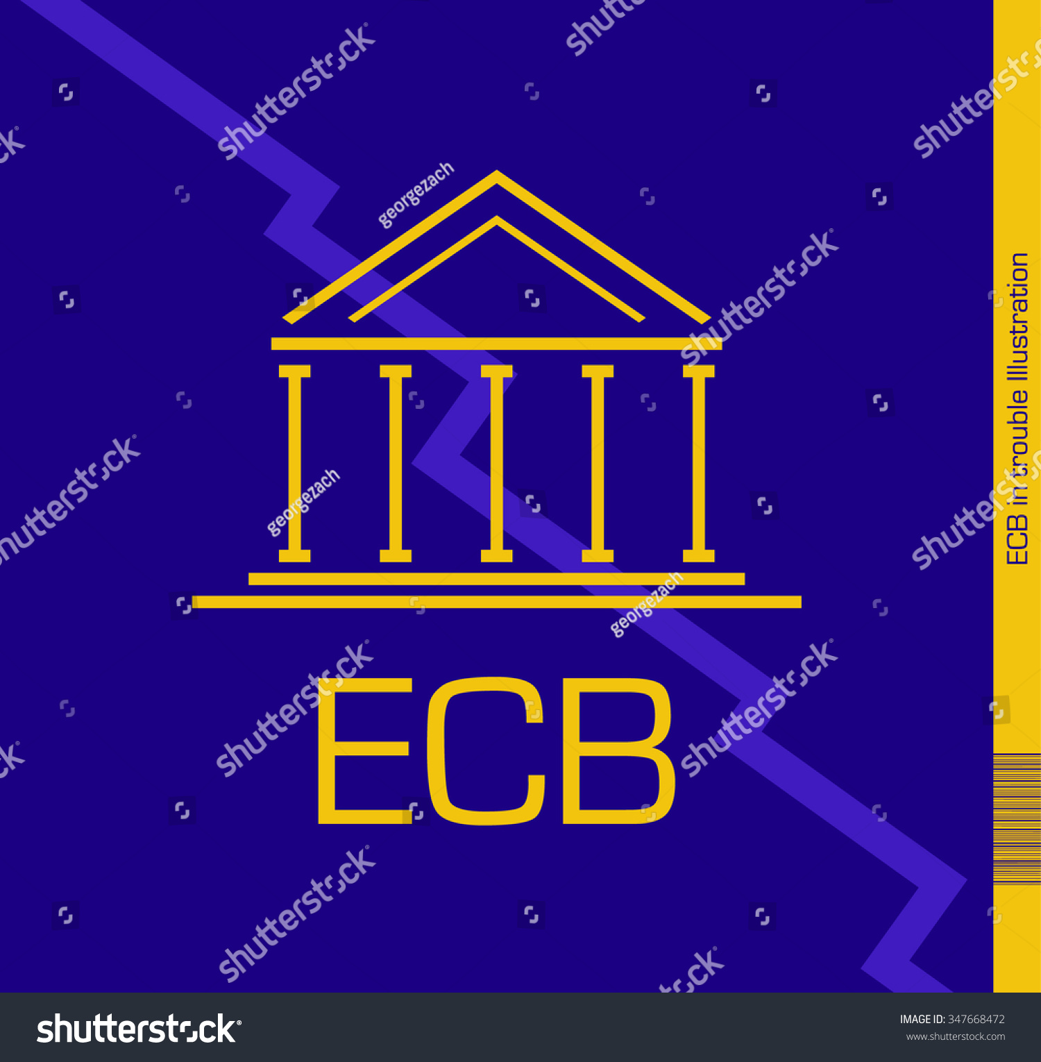 Ecb Trouble Illustration Flat Design Stock Vector (Royalty Free ...