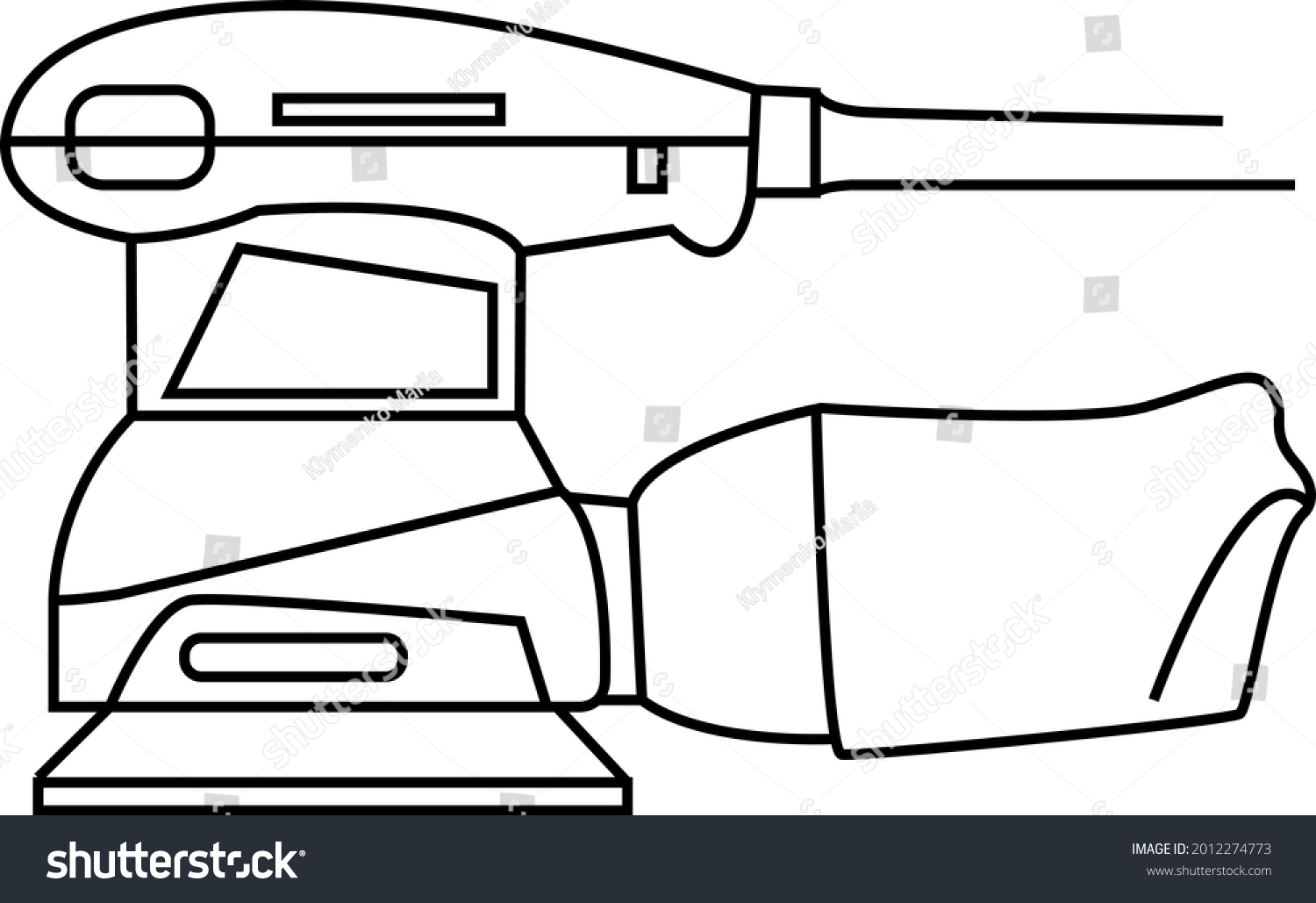 Eccentric Orbital Sander Power Tool Line Stock Vector (Royalty Free ...