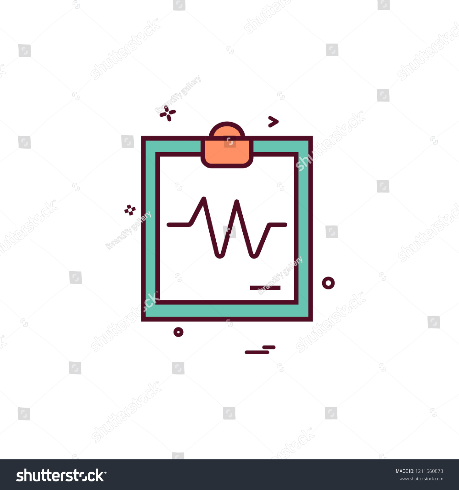 Ecg Report Icon Design Vector Stock Vector (Royalty Free) 1211560873 ...