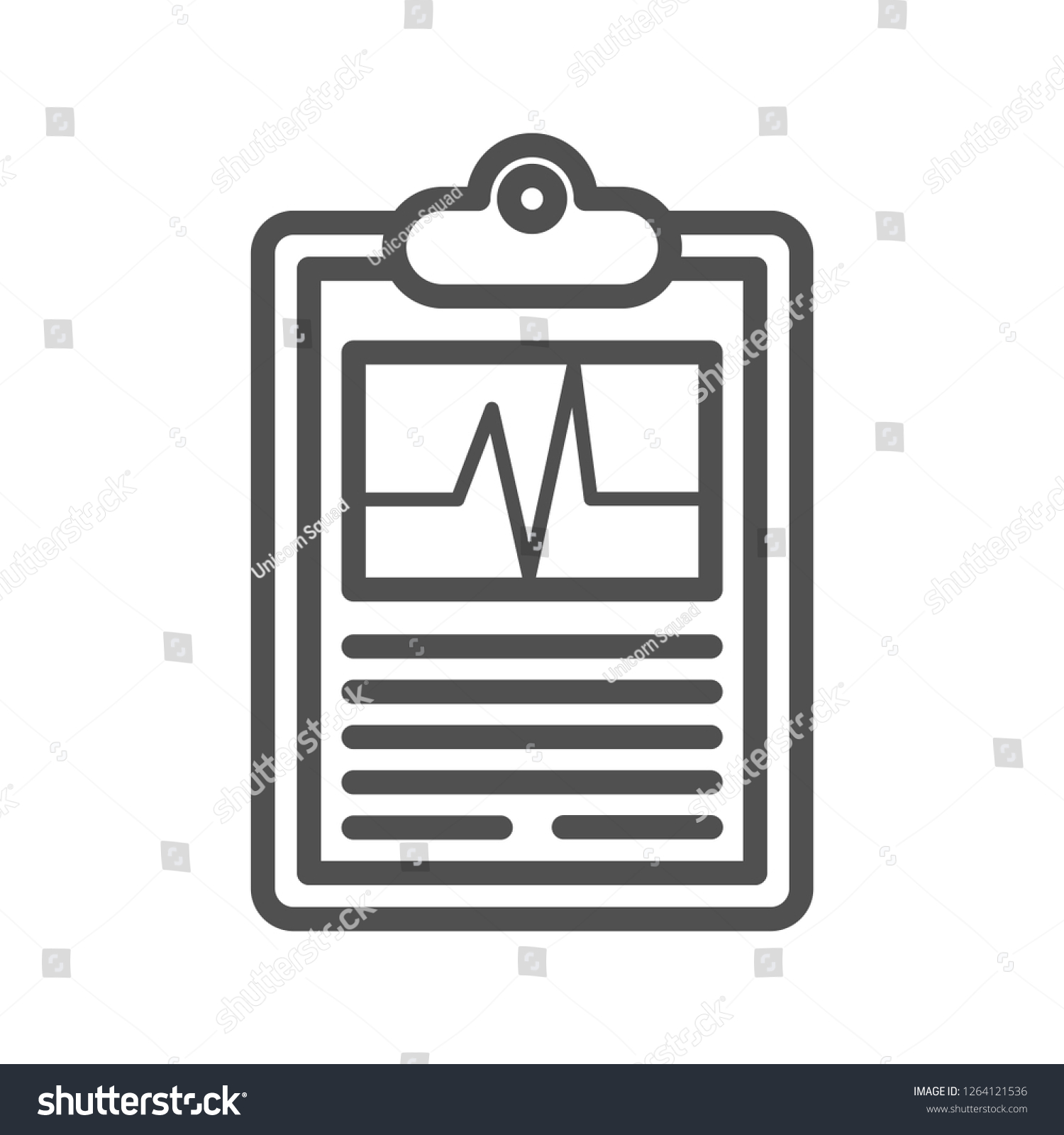 Ecg Report Vector Icon Stock Vector (Royalty Free) 1264121536 ...