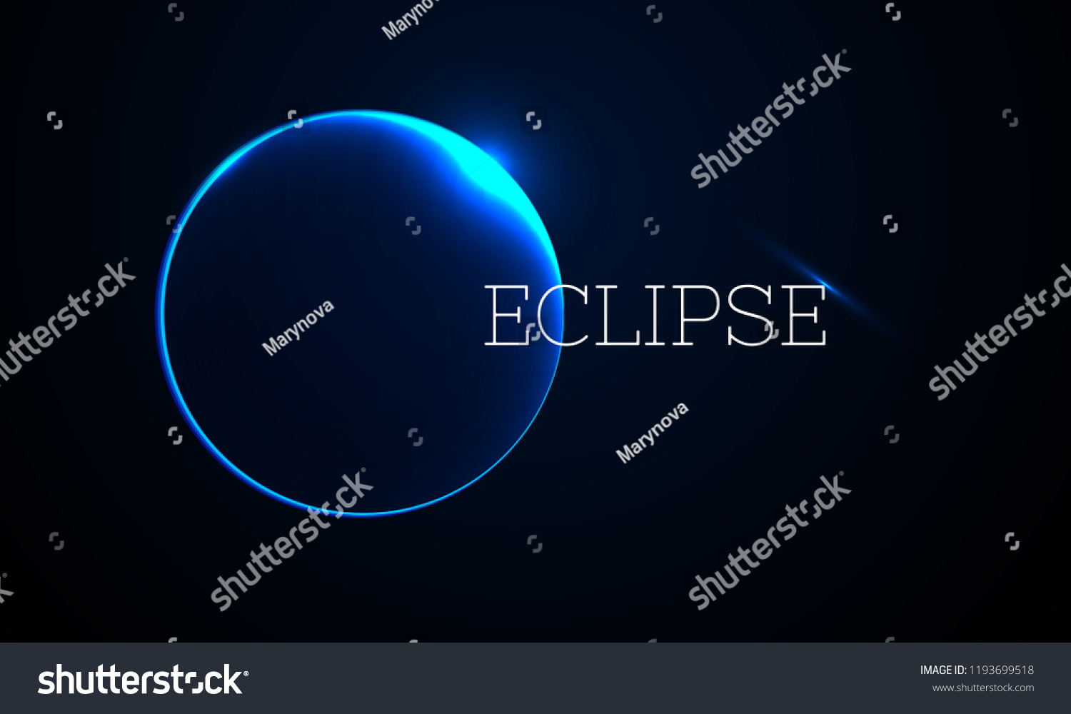 Eclipse Minimalist Background Typography Shining Circle 库存矢量图（免版税 ...