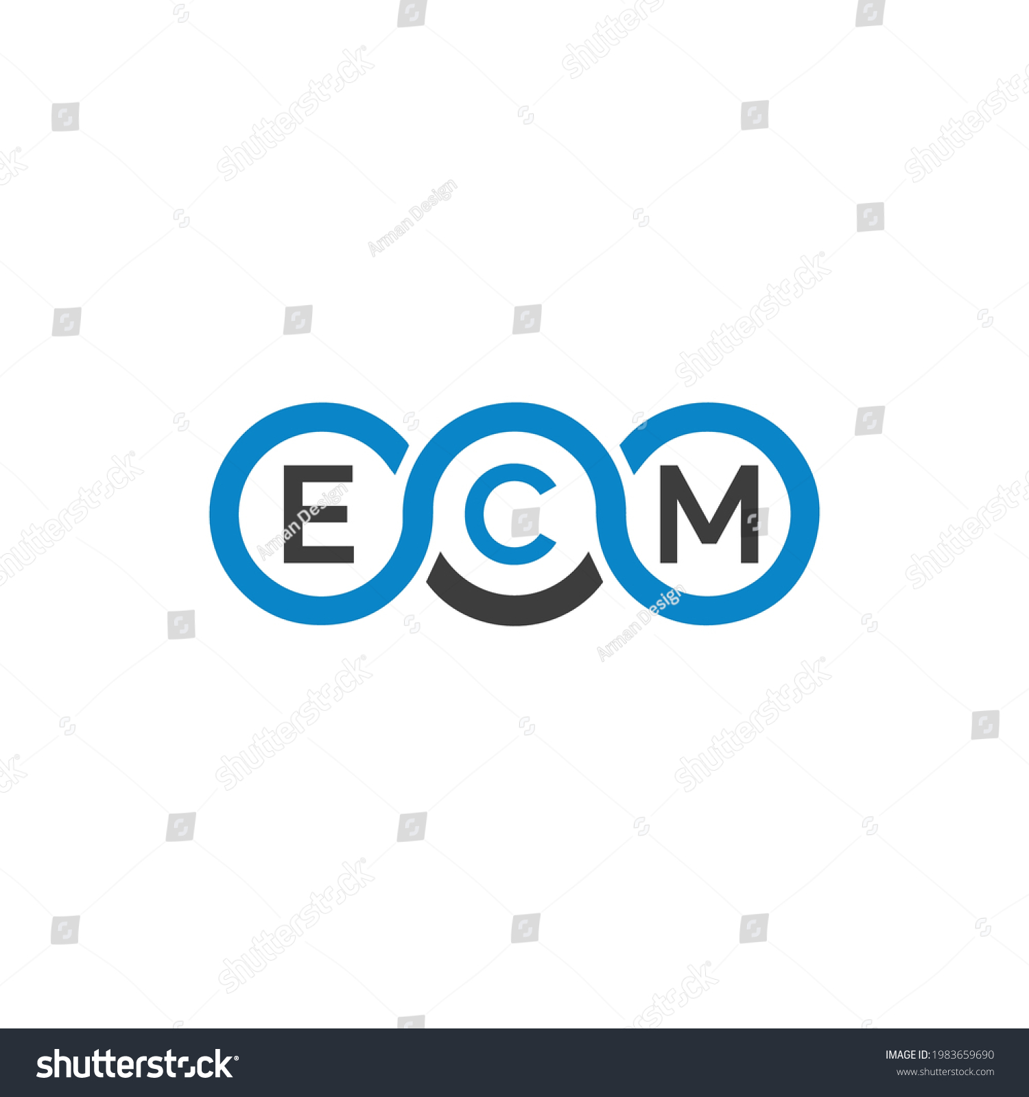 Ecm Letter Logo Design Vector Stock Vector (Royalty Free) 1983659690 ...