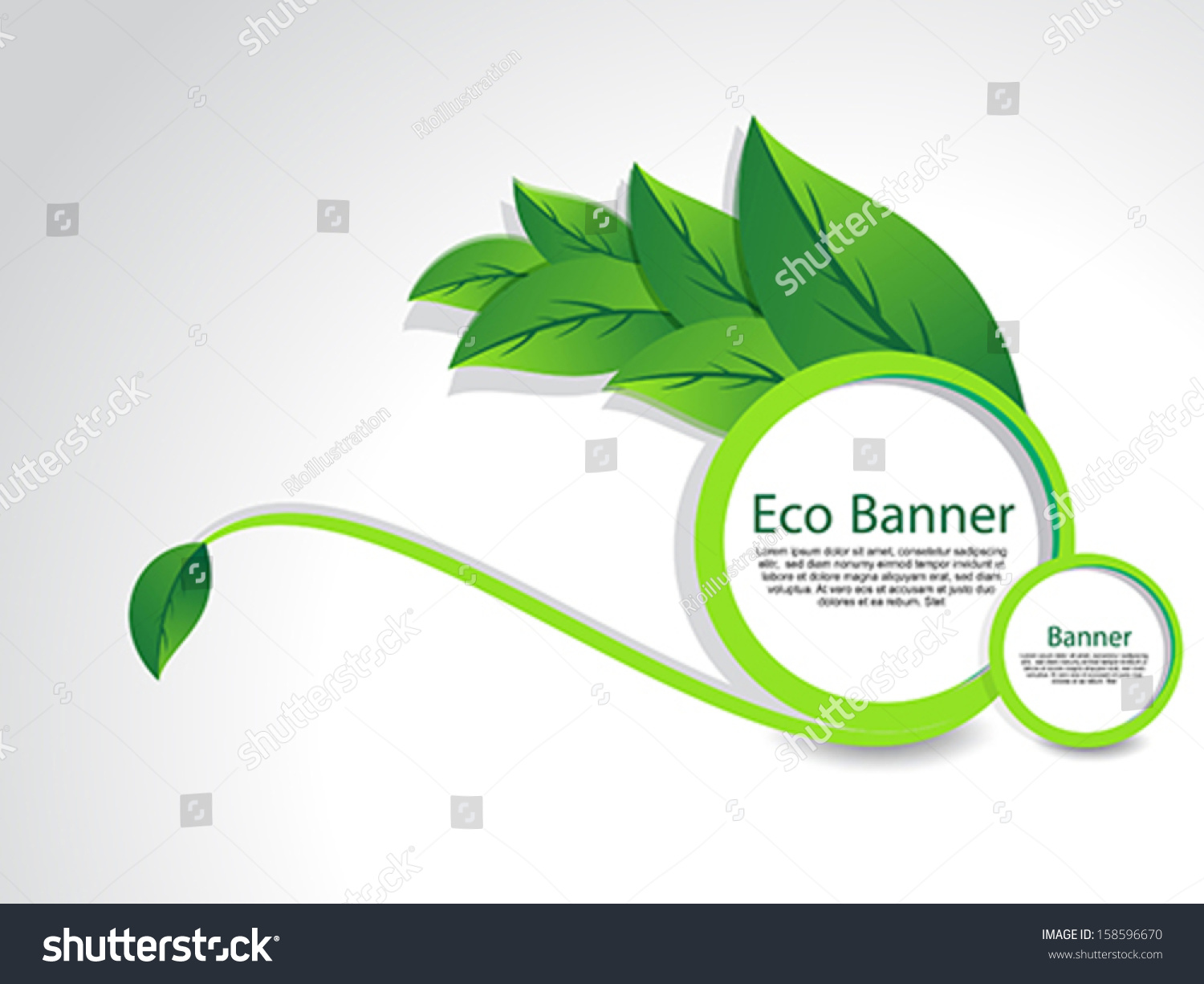 Eco Banner Leaf Vector Illustration Stock Vector (Royalty Free) 158596670