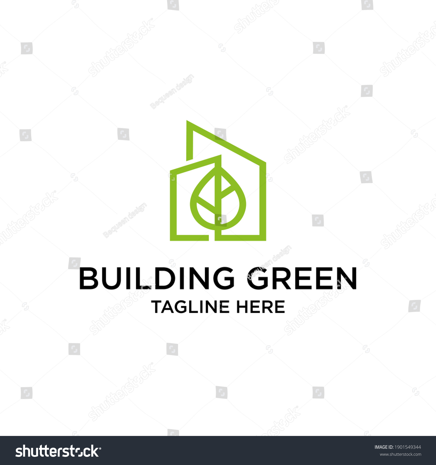 Eco Building Tower Vector Logo Design Stock Vector (Royalty Free ...