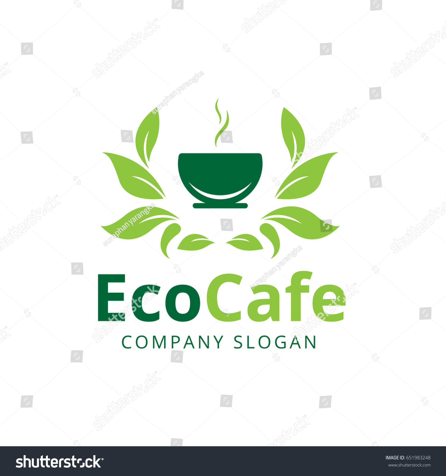 Eco Cafe Logo Stock Vector 651983248 - Shutterstock