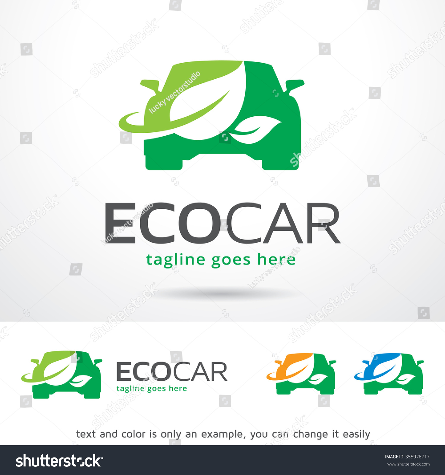 Eco Car Logo Template Design Vector Stock Vector (Royalty Free) 355976717