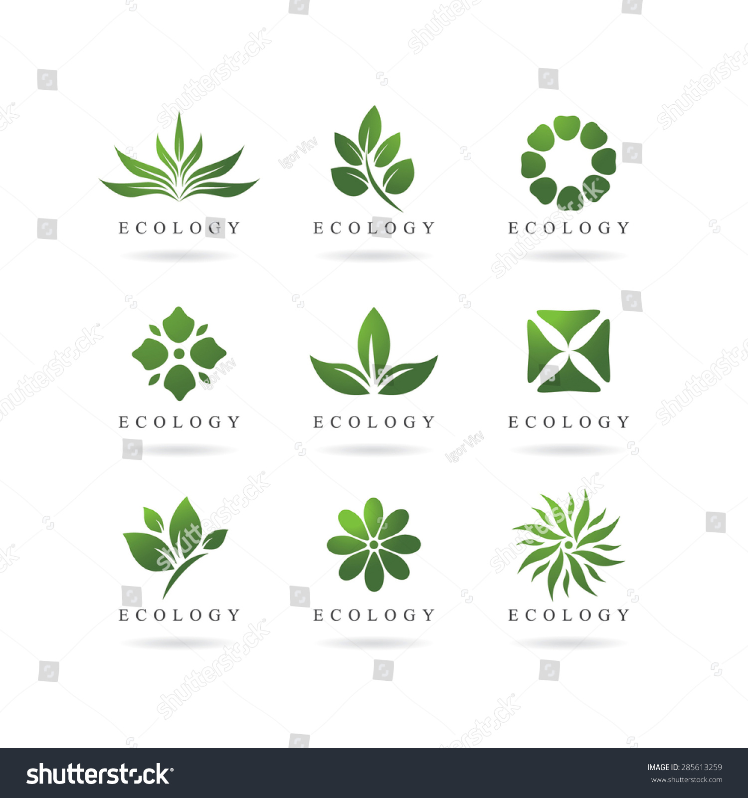 Eco Green Logos Vector Stock Vector (Royalty Free) 285613259