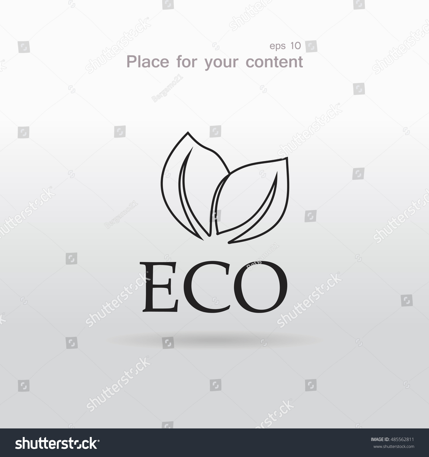 Eco Icon Leaf Vector Illustration Stock Vector (Royalty Free) 485562811 ...