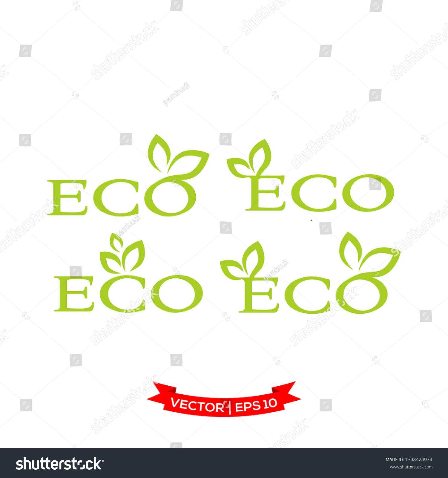 Eco Icon Vector Logo Template Stock Vector (Royalty Free) 1398424934 ...