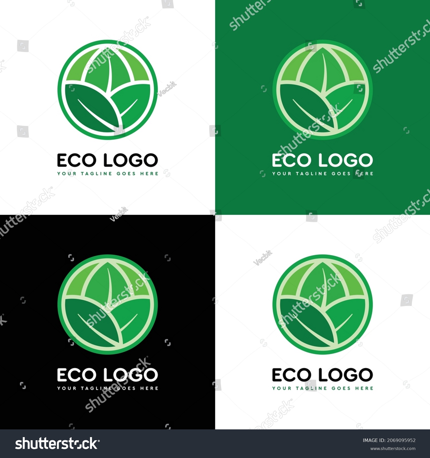 Eco Leaf Vector Logo Illustration Stock Vector (Royalty Free ...