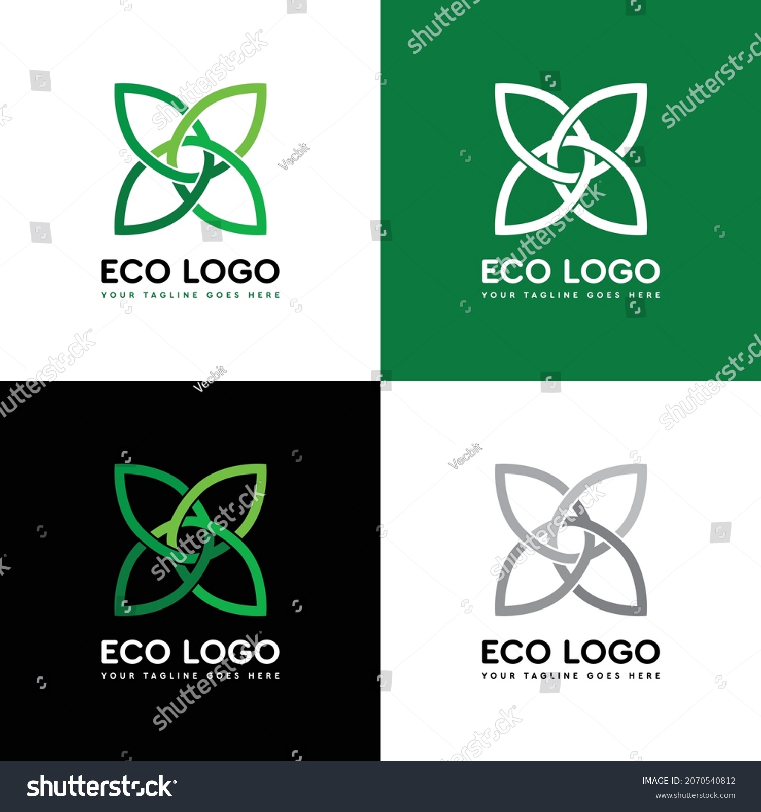 Eco Leaf Vector Logo Illustration Stock Vector (Royalty Free ...