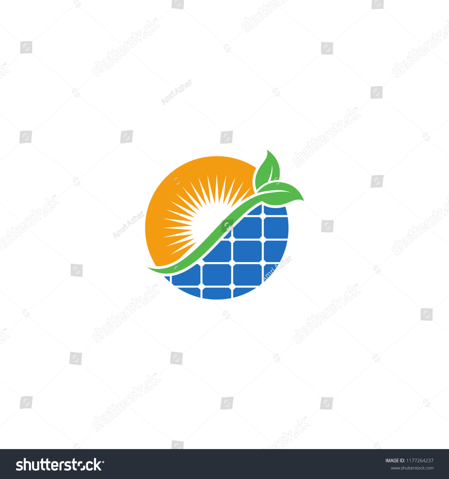 Eco Solar Energy Logo Design Vector Stock Vector (Royalty Free ...