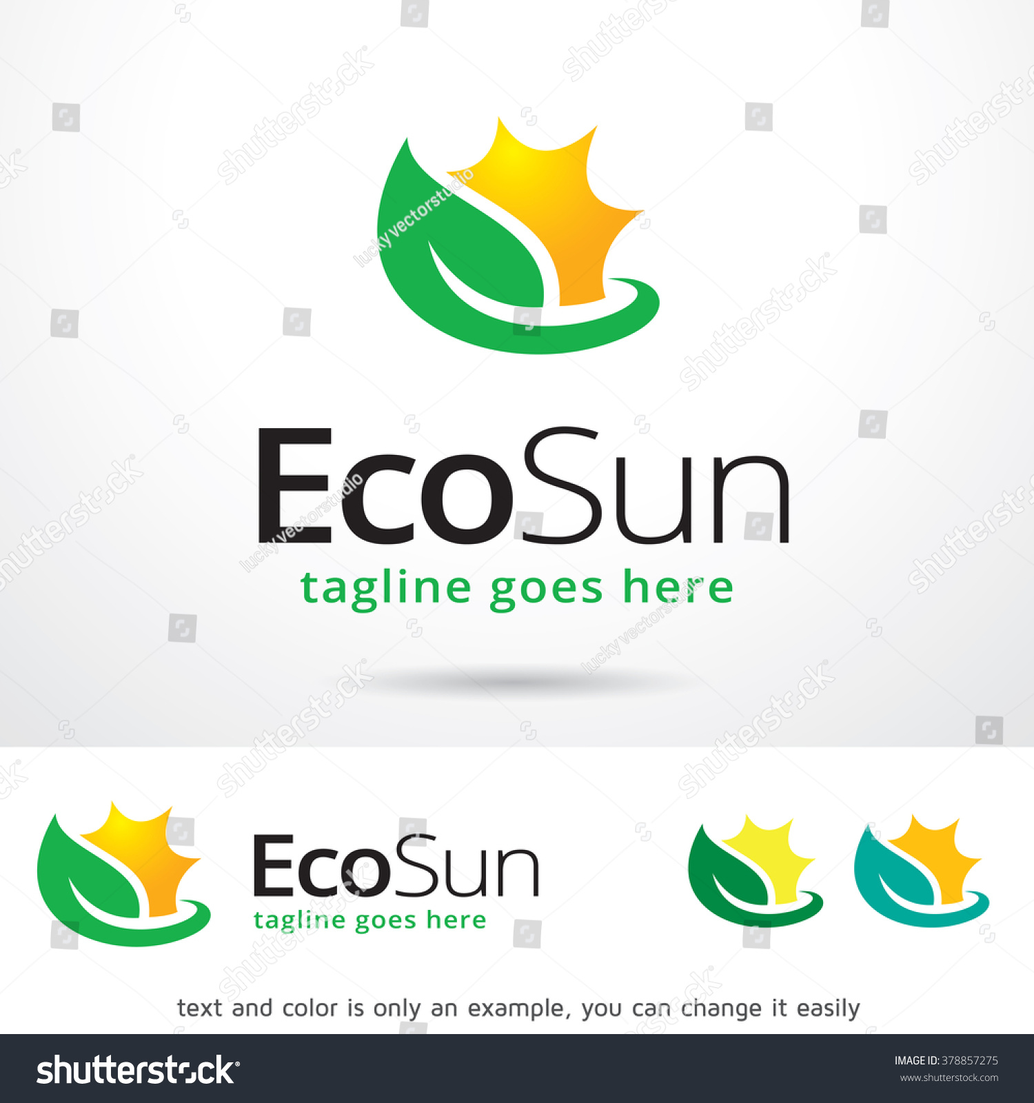 Eco Sun Logo Template Design Vector Stock Vector (Royalty Free) 378857275
