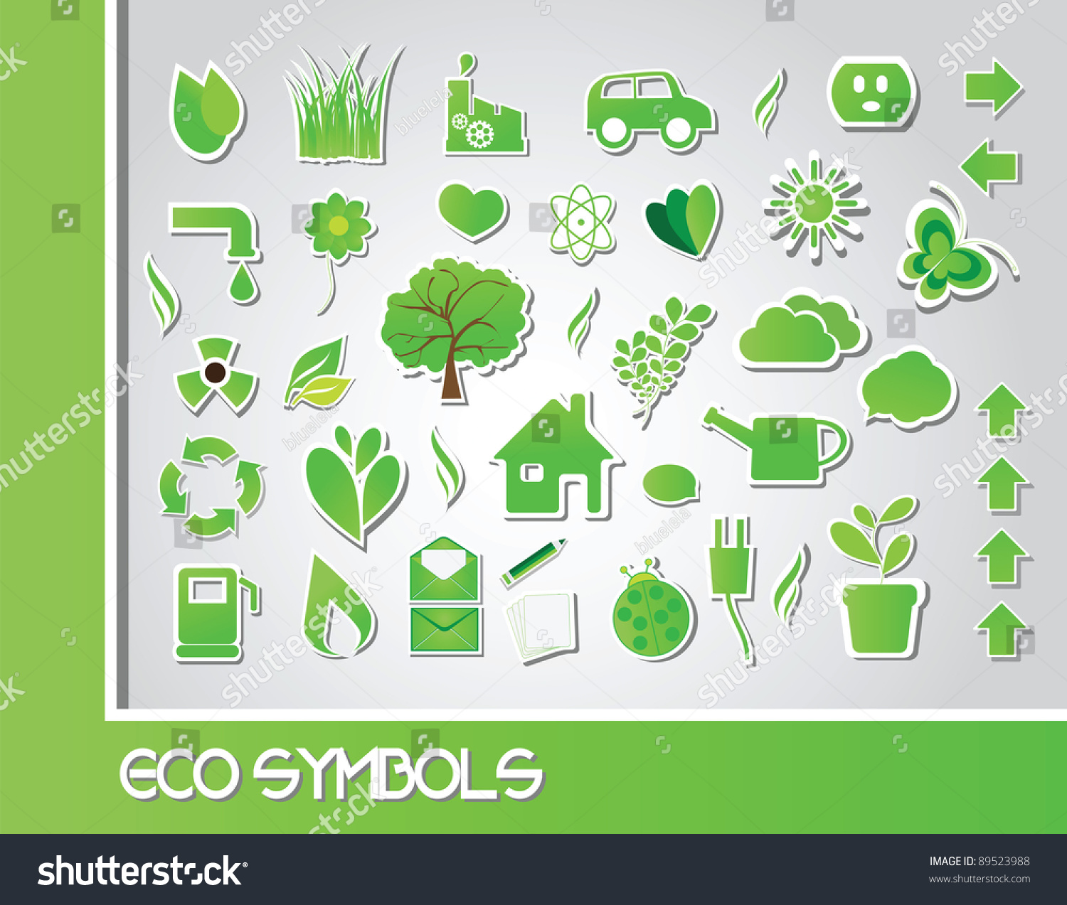 Eco Symbols Vector Stock Vector (Royalty Free) 89523988 | Shutterstock