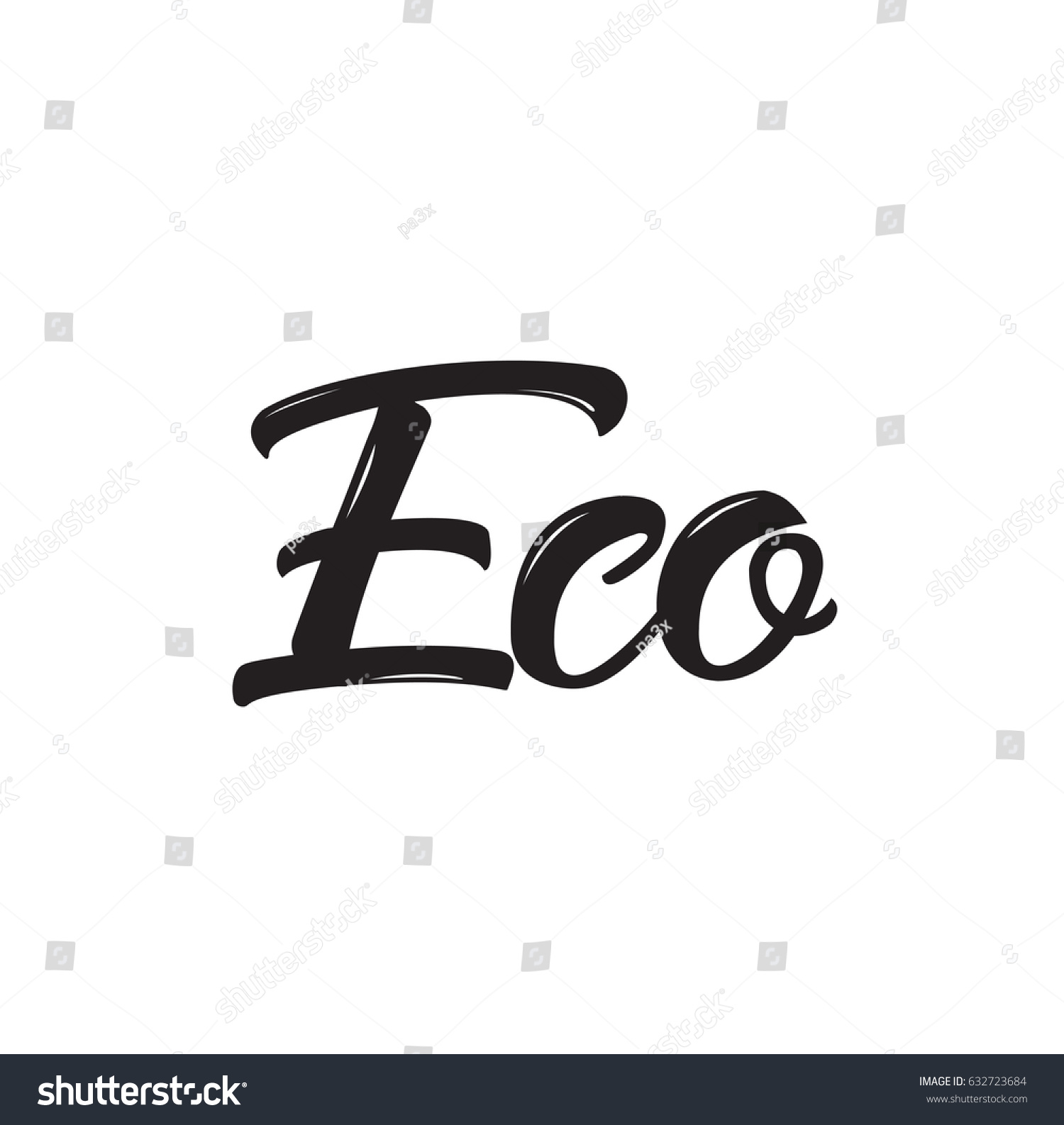 Eco Text Design Vector Calligraphy Typography Stock Vector (Royalty ...