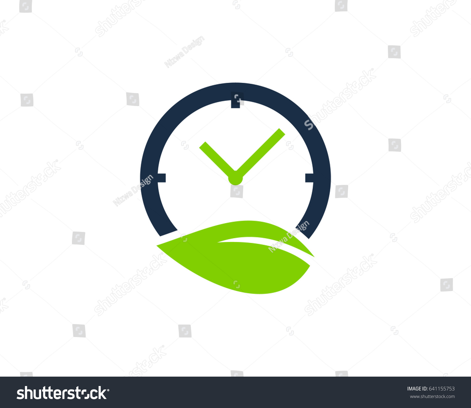 Eco Time Icon Logo Design Element : image vectorielle de stock (libre ...