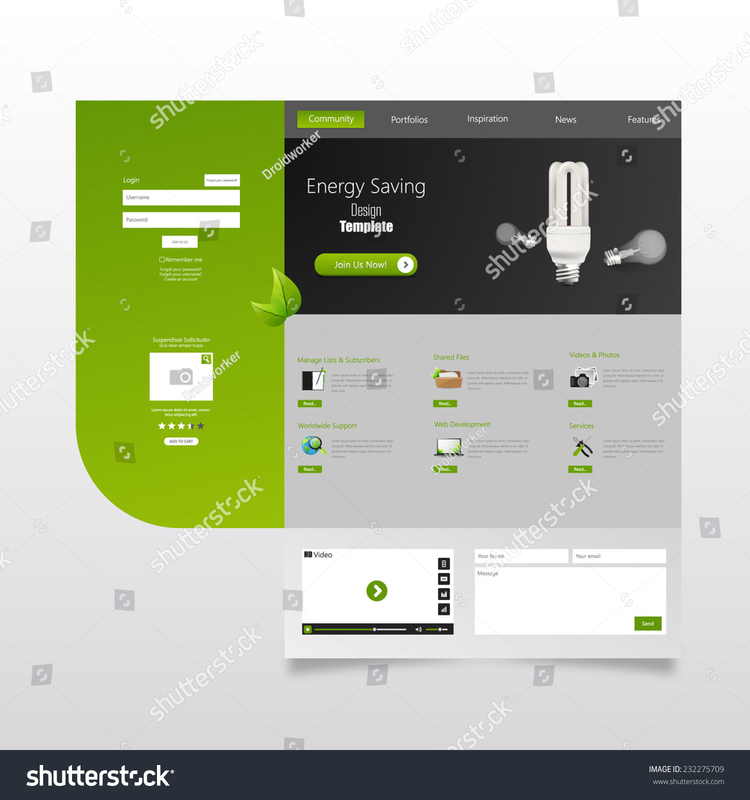 Eco Website Template Stock Vector (Royalty Free) 232275709