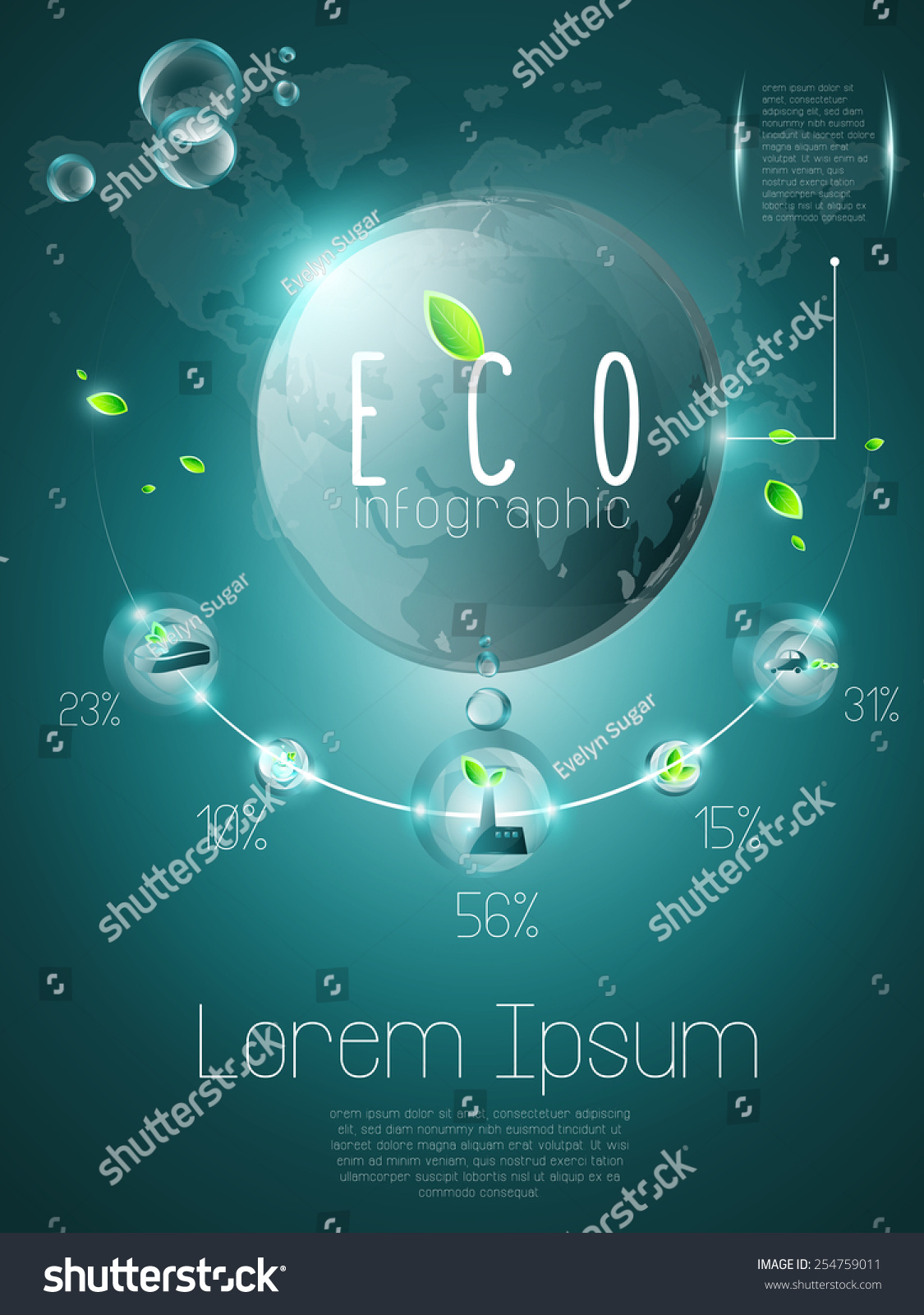 Ecological Infographic Design Elements Structured Named Stock Vector ...