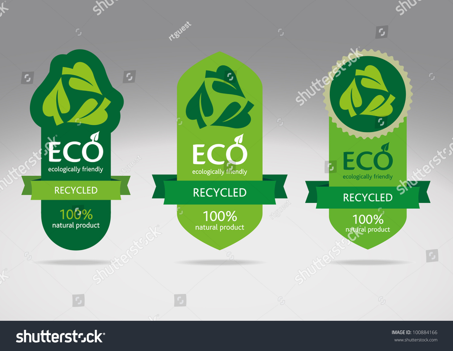 Ecological Recycle Labels Logo Vector Icons Stock Vector (Royalty Free ...