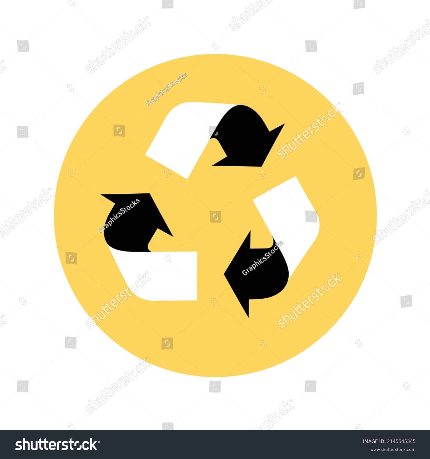 Ecological Rounded Recycle Flat Icon Stock Vector (Royalty Free ...