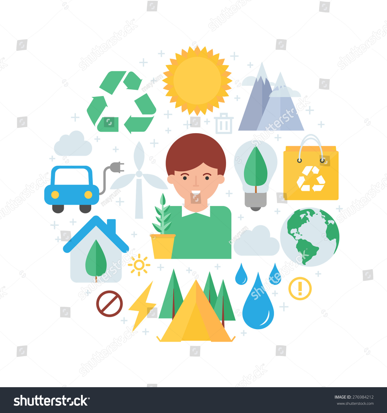 Ecology Abstract Flat Style Vector Illustration Stock Vector (Royalty ...