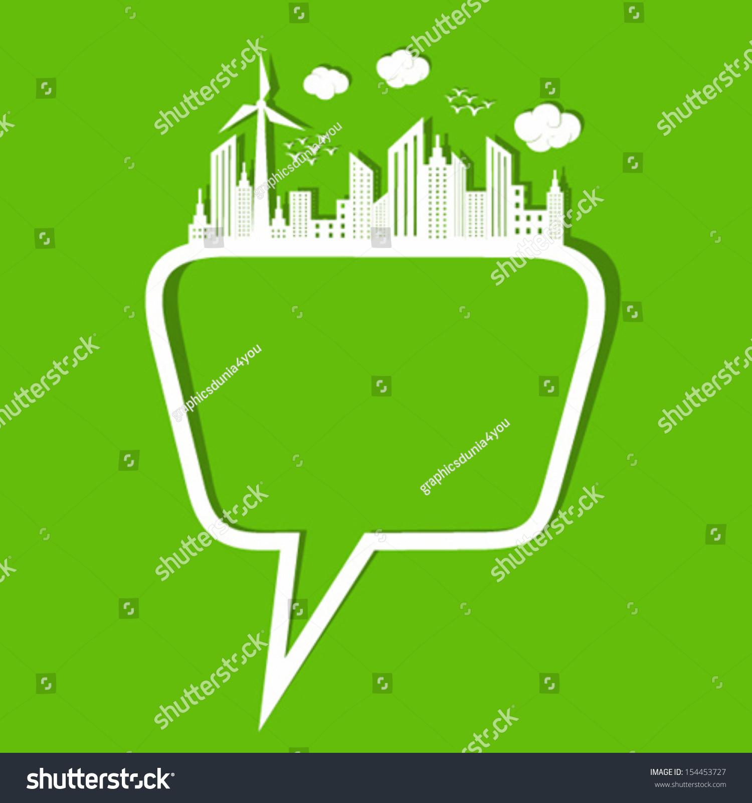 Ecology Concept Message Bubble Vector Illustration Stock Vector ...