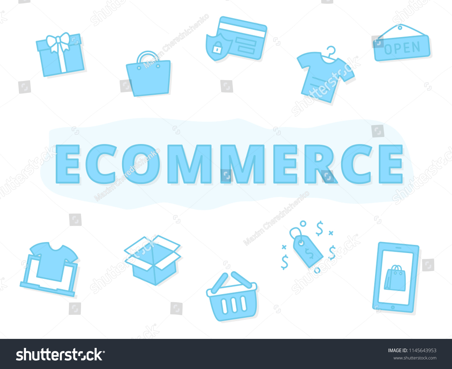 Ecommerce Banner Illustration Stock Vector (Royalty Free) 1145643953 ...