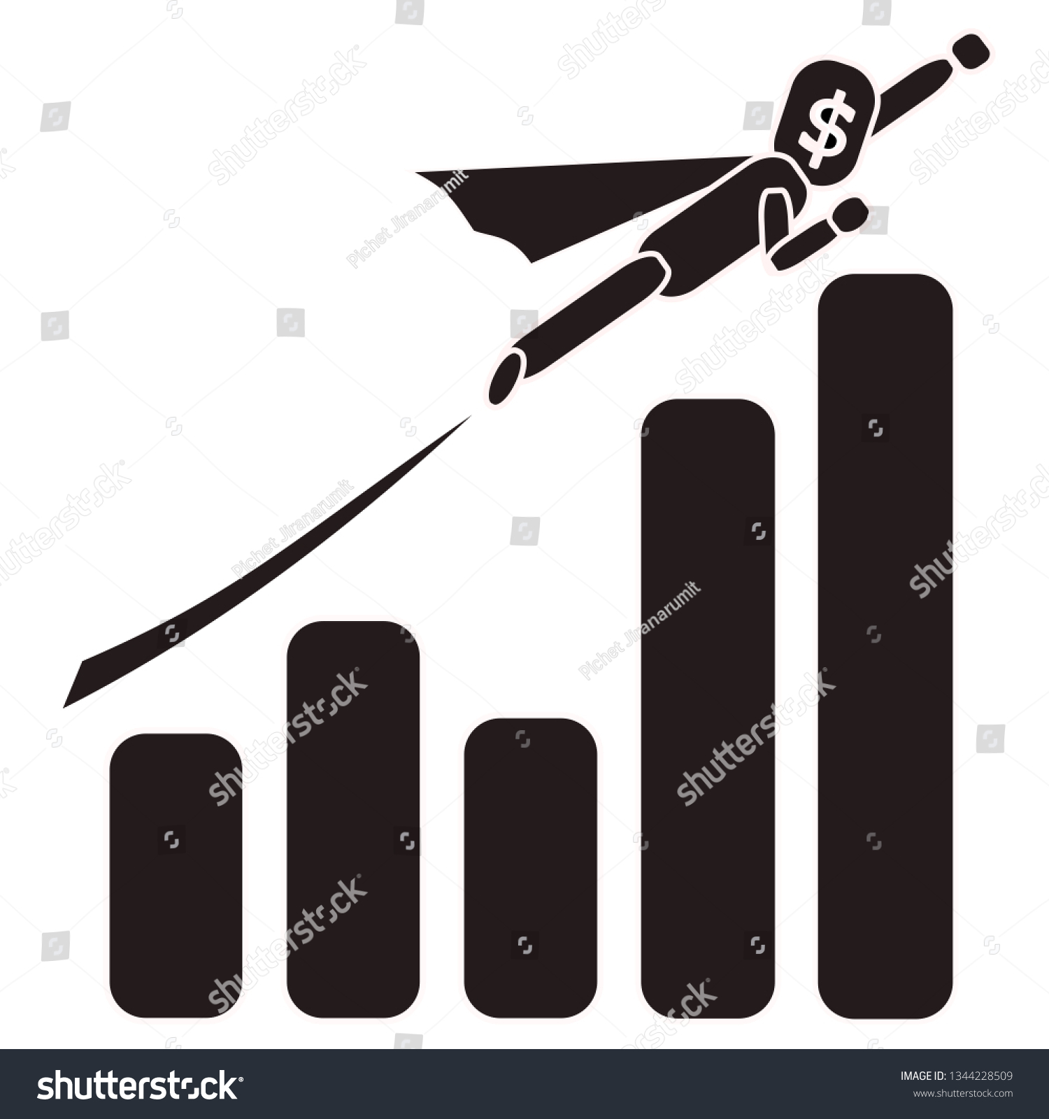 Economy Bar Graph Vector Stock Vector (Royalty Free) 1344228509 ...