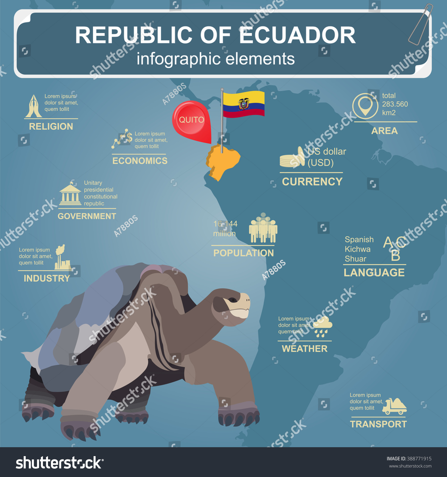Ecuador Infographics Statistical Data Sights Vector: vector de stock ...