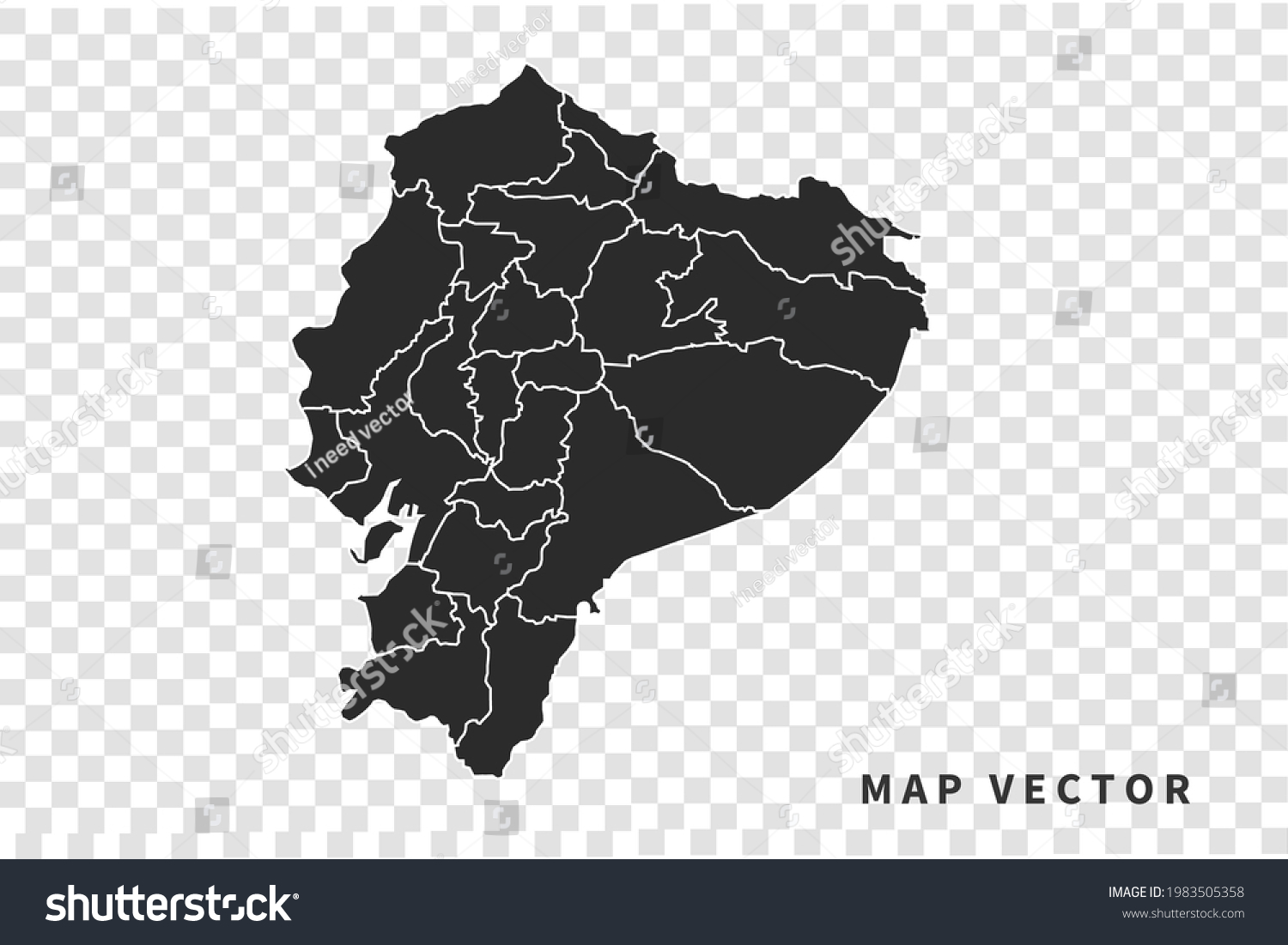 Ecuador Map Vector Isolated On Transparent Stock Vector (Royalty Free ...