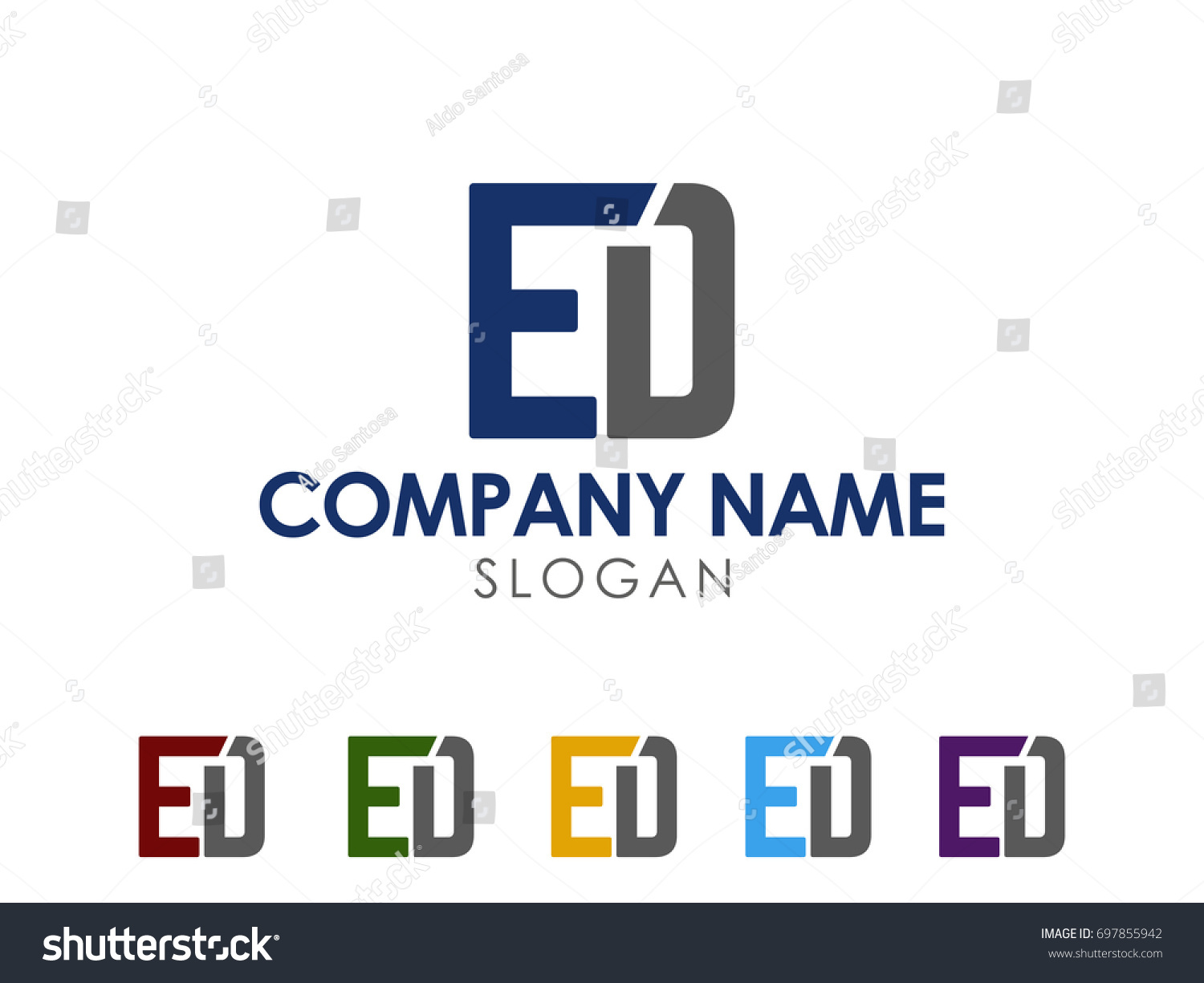 Ed Letter Icons Stock Vector (Royalty Free) 697855942