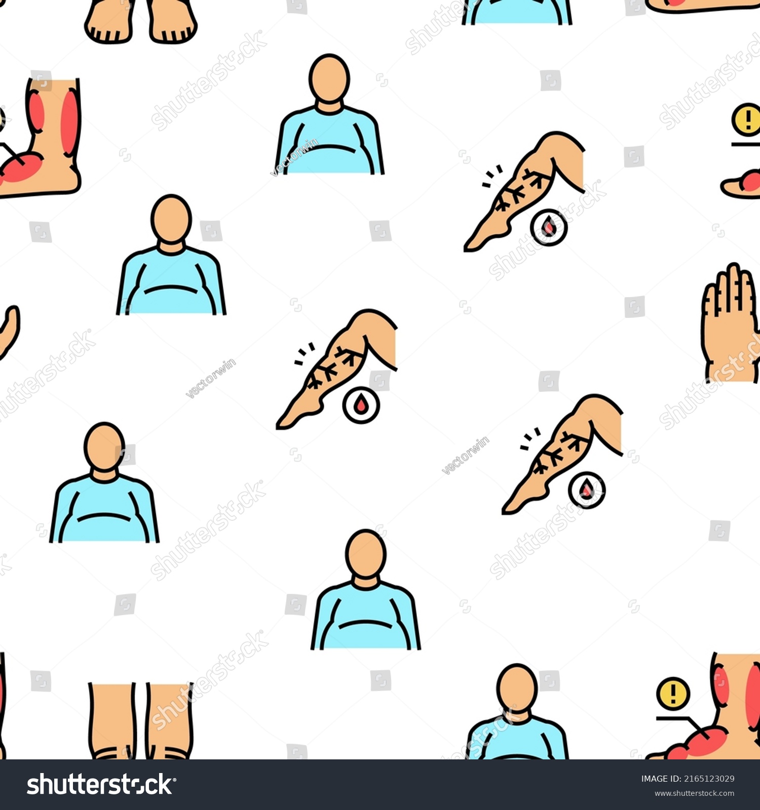 Edema Disease Symptom Vector Seamless Pattern Stock Vector (Royalty ...