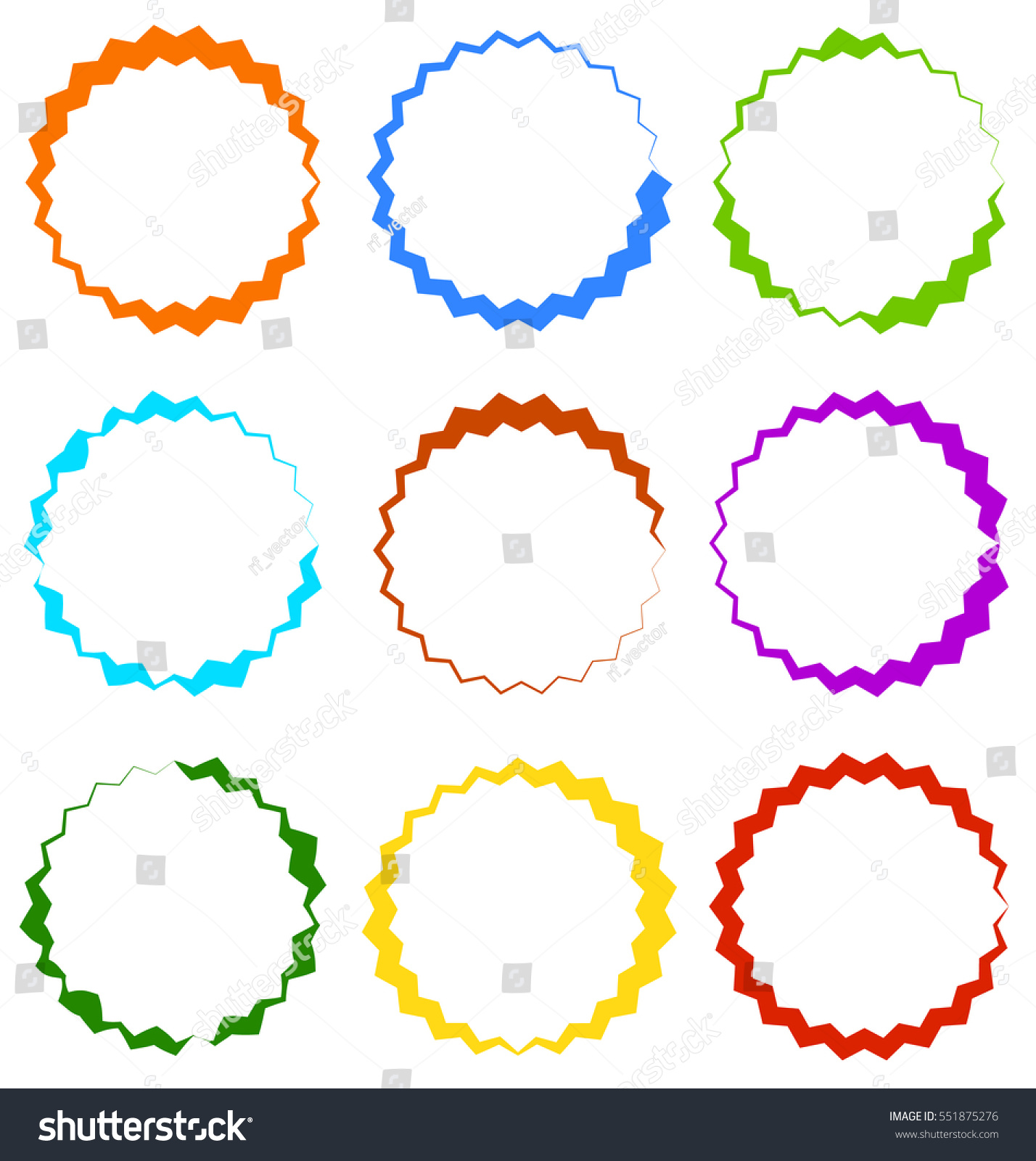 Edgy Zigzag Circle Frame Circle Border Stock Vector (Royalty Free ...