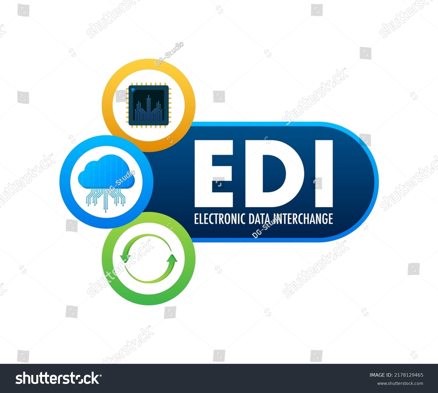 Edi Electronic Data Interchange Devices Volume Stock Vector (Royalty ...