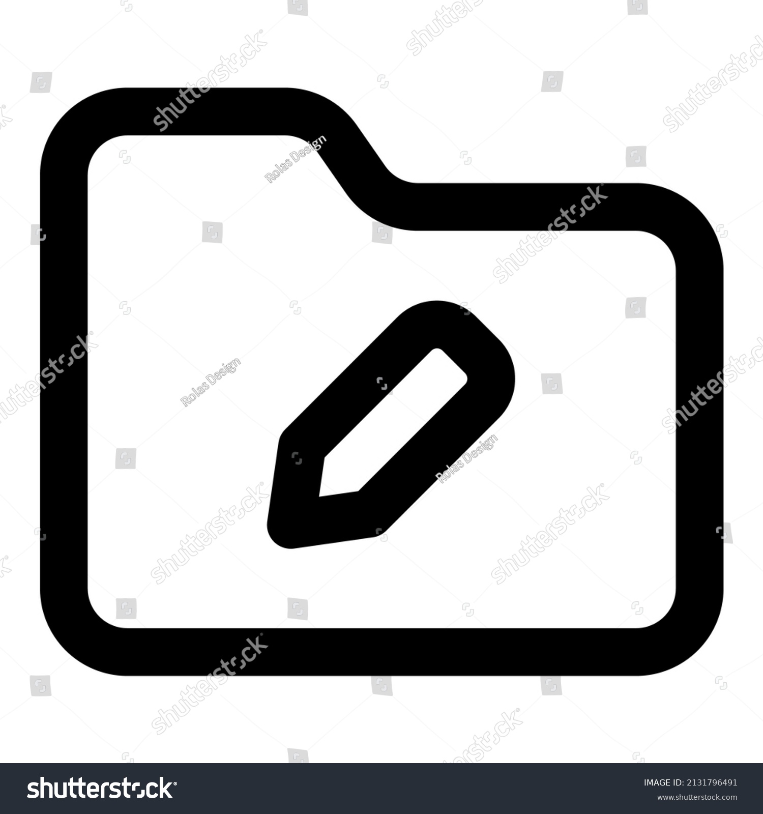 Edit Folder Icon Black Color Stock Vector (Royalty Free) 2131796491 ...