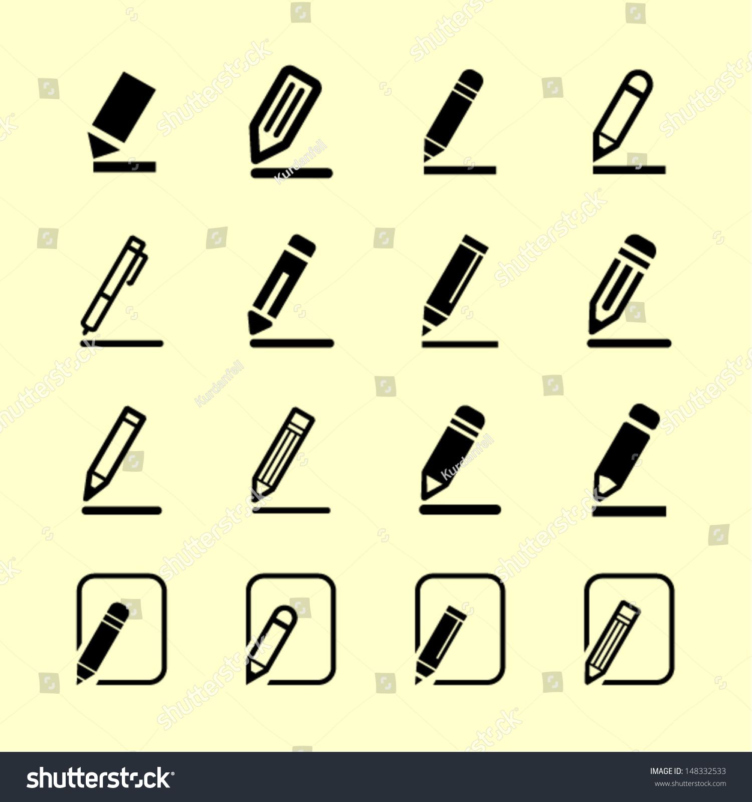 Edit Icon Set Stock Vector (Royalty Free) 148332533