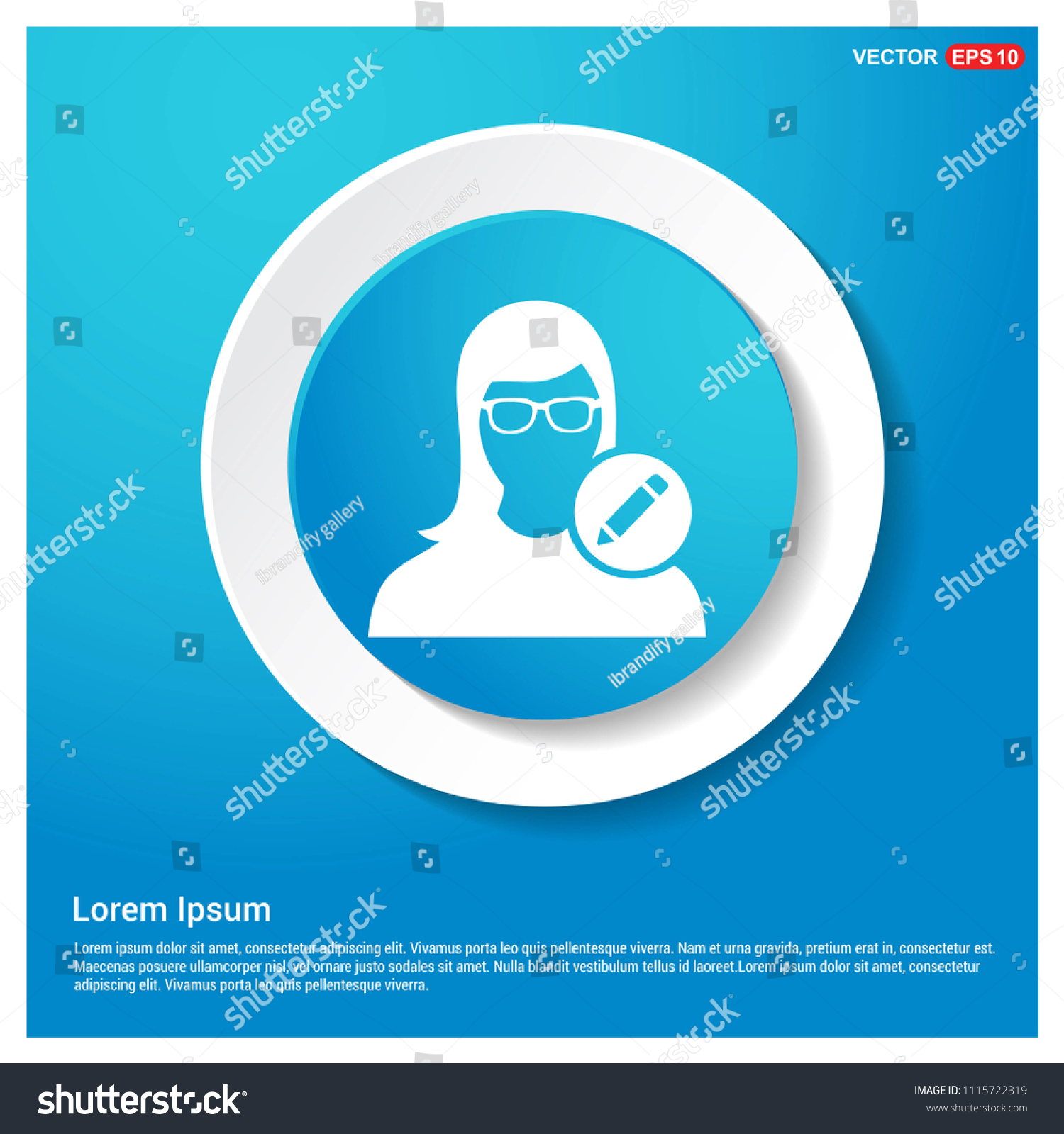 Edit User Icon Abstract Blue Web Stock Vector (Royalty Free) 1115722319 ...