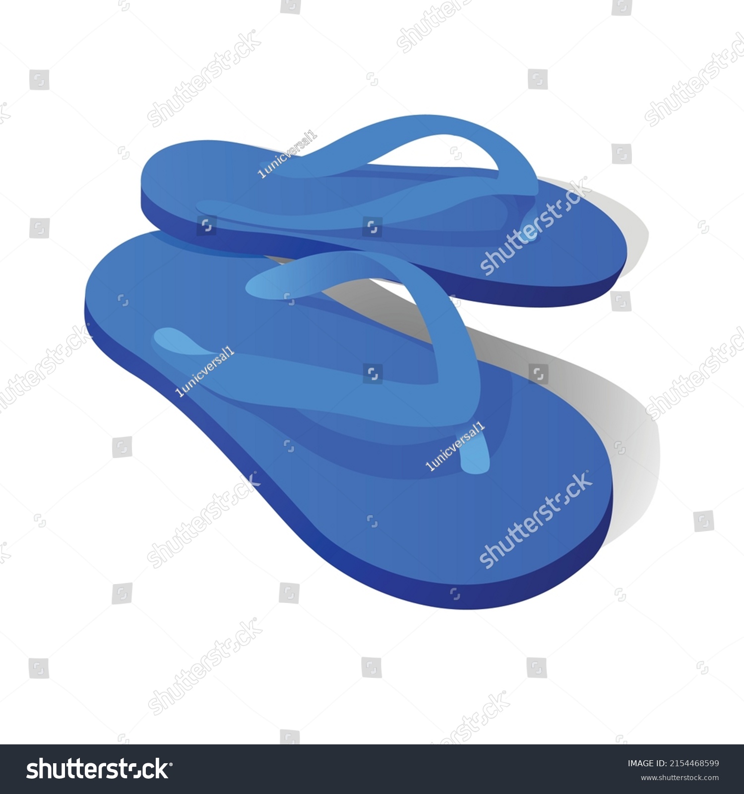 Editable Blue Slippers Clipart Vector Object Stock Vector (Royalty Free ...