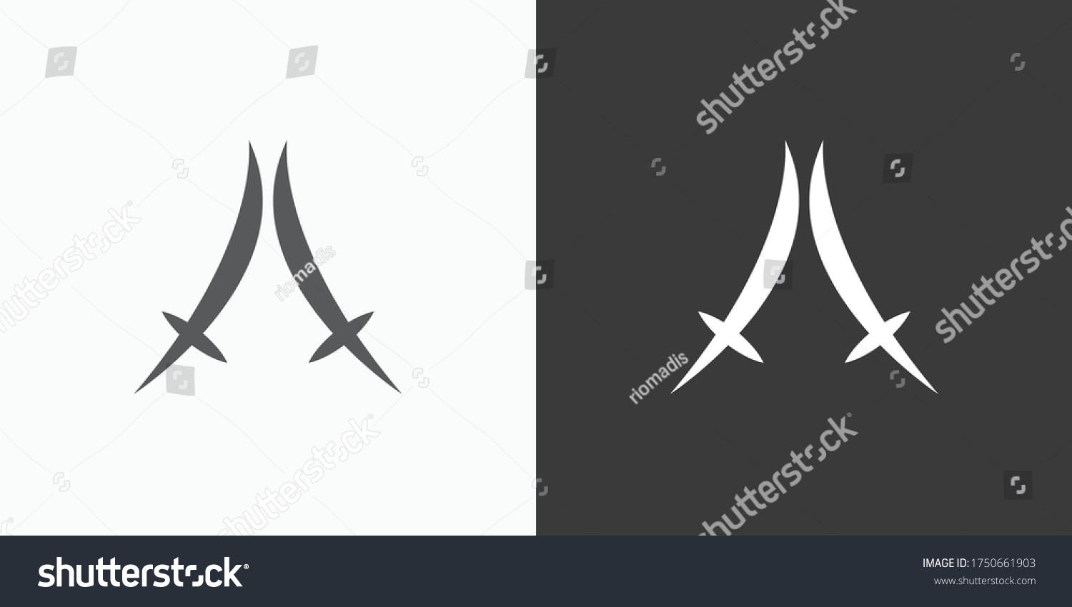 Editable Dual Sword Logo Design Vector Stock Vector (Royalty Free ...