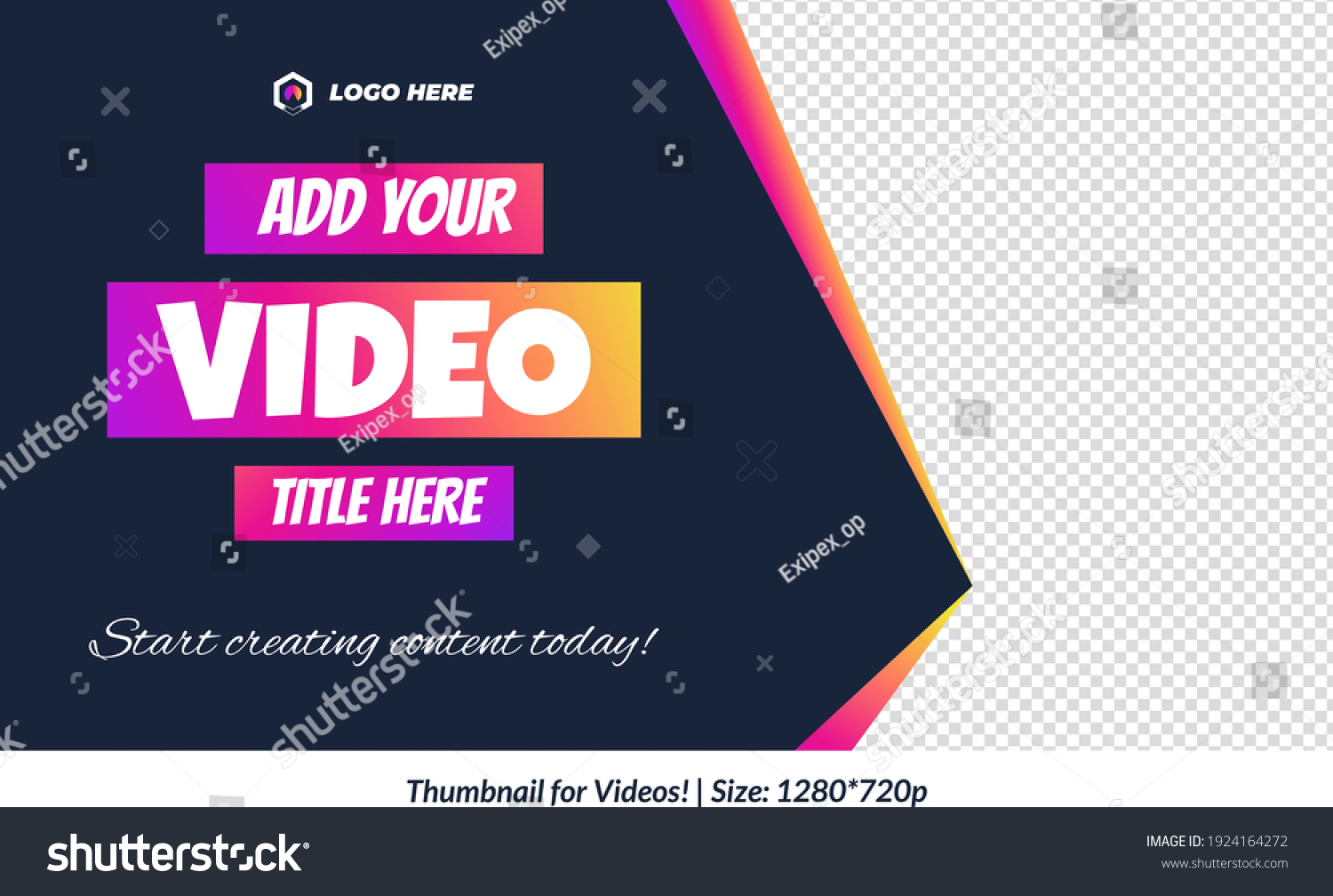 Editable Gradient Video Thumbnail All Platforms Stock Vector (Royalty ...