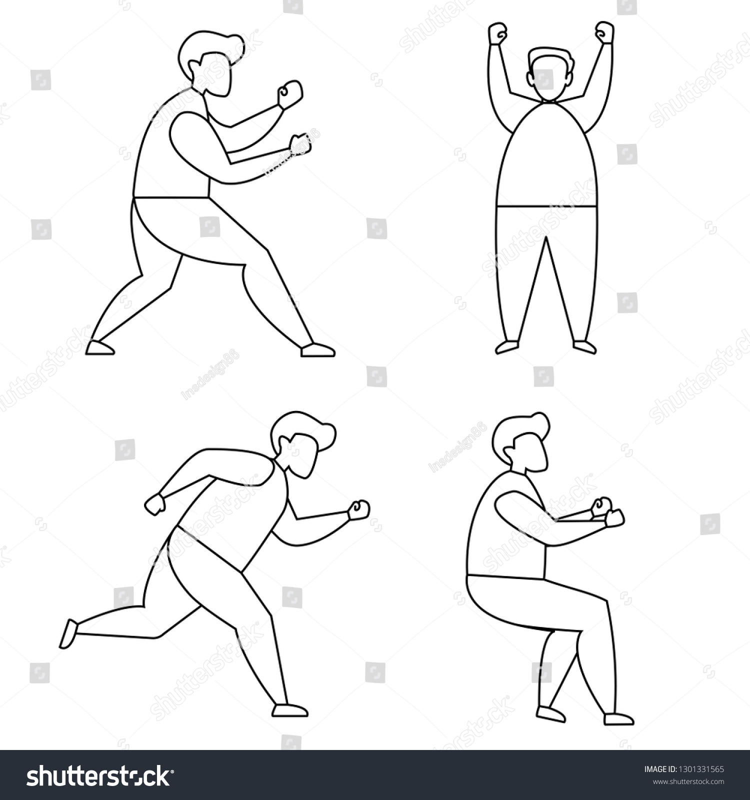Editable Human Motion Vector Set Modern Stock Vector (Royalty Free ...