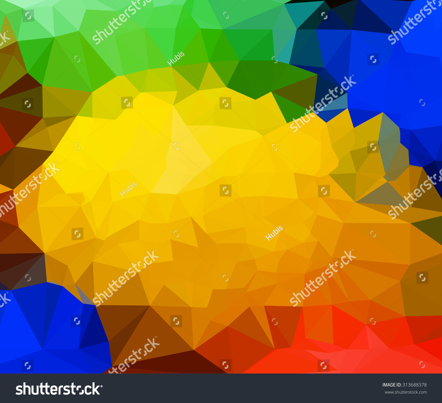 Editable Low Poly Rainbow Colored Triangle Stock Vector (Royalty Free ...