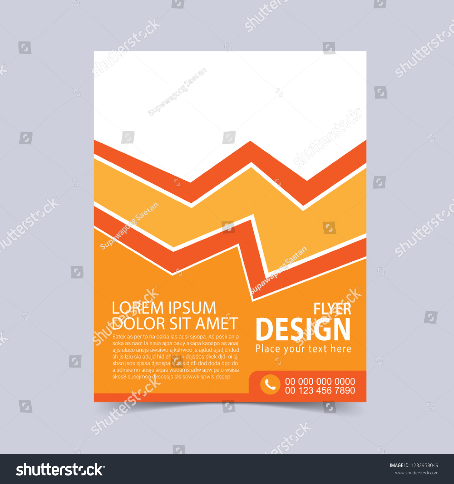 Editable Orange Flyer Design Template Vector Stock Vector (Royalty Free ...