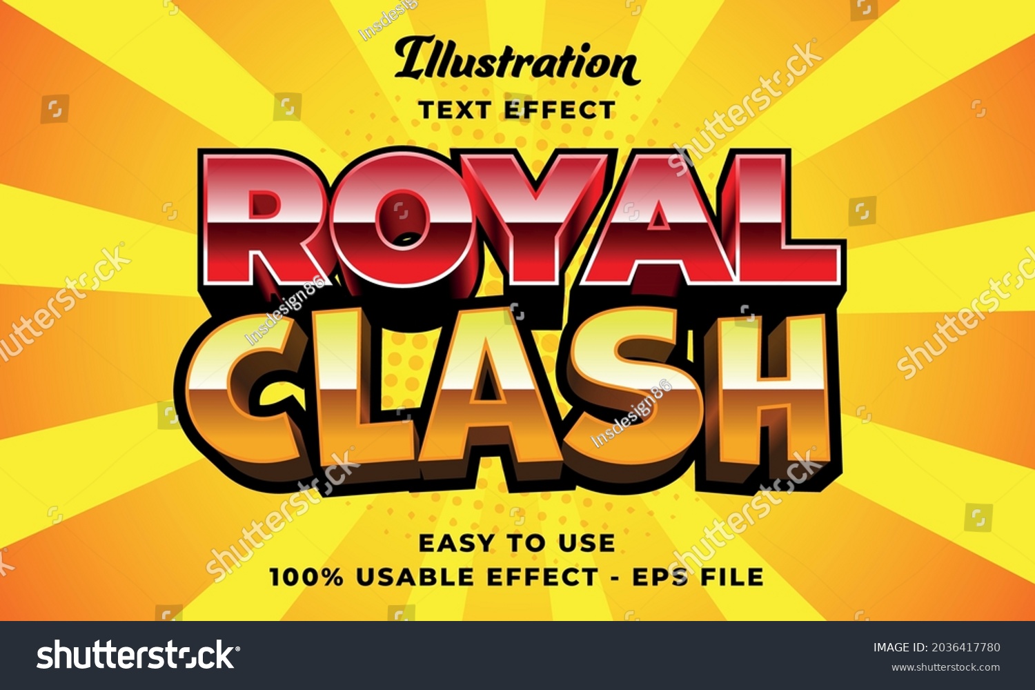 Editable Royal Clash Vector Text Effect Stock Vector (Royalty Free ...