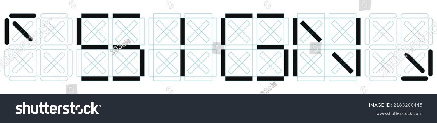 Editable Signage Font Concept Grid Template Stock Vector (Royalty Free ...